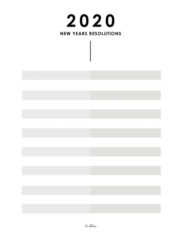 Free Printable: 2020 New Years Resolution Template – DR.ALTHEA